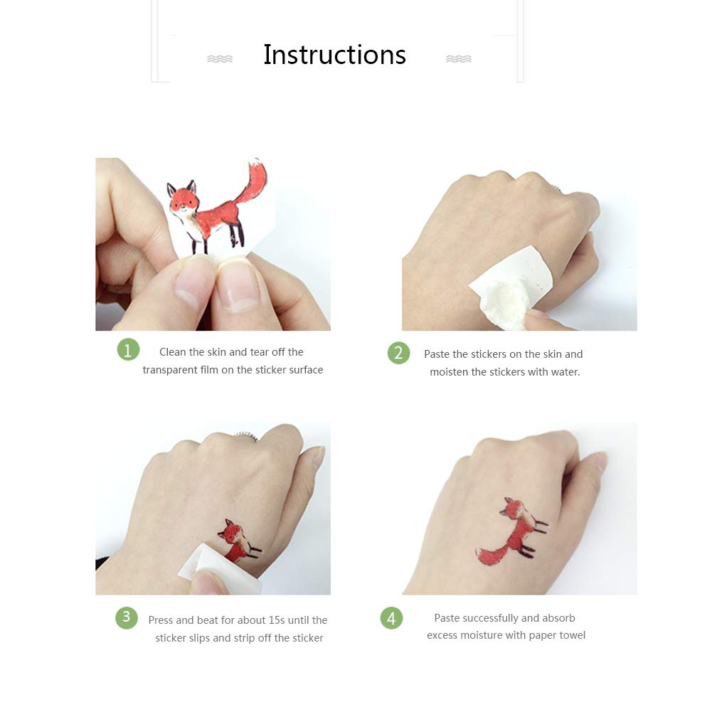 Phoenix Tattoo Sticker Set of 2 Waterproof Temporary Fake Tattoos Body ...